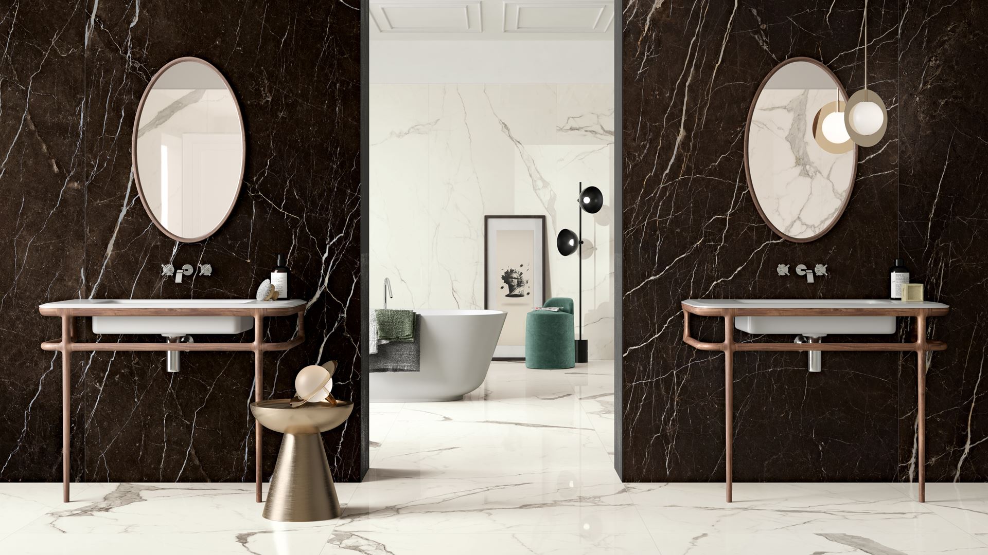 Bathroom - Porcelain tiles and Kerlite for Floors and Walls